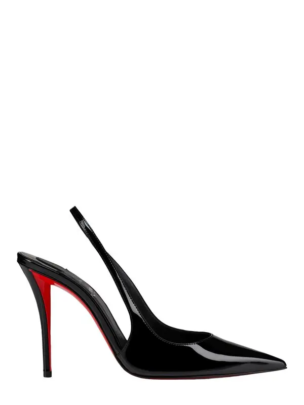 CHRISTIAN LOUBOUTIN Miss Z Sling Court Shoes In Patent Leather - Black