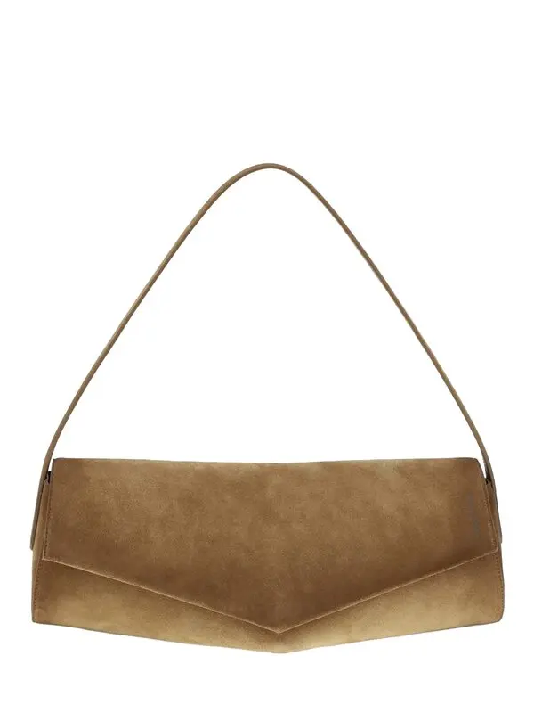 JIL SANDER Kante Suede Shoulder Bag - Brown