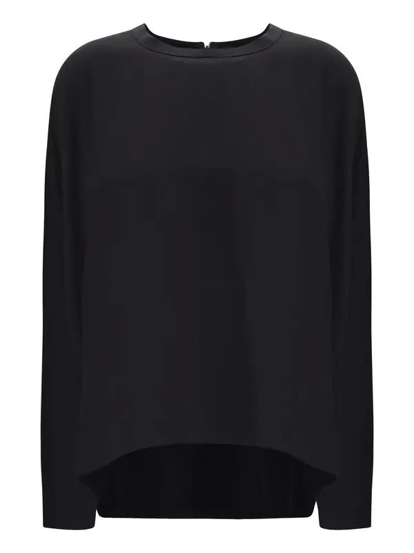 TOTEME Boxy Satin Top - Black