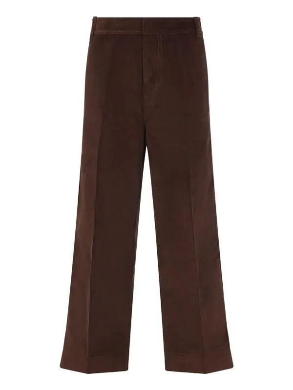AMI Paris Baggy Courdory Trousers - Brown