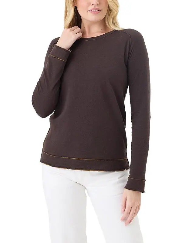 Goldie LeWinter Stella Saddle Shoulder Pullover - Coffee/bronze