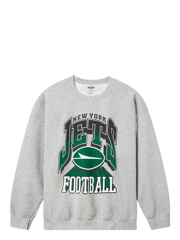 Junk Food Clothing New York Jets All Pro Crew Fleece - Heather Grey