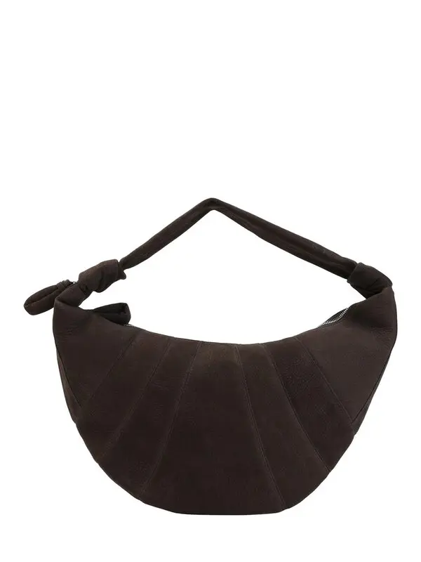 LEMAIRE Leather Fortune Croissant Bag - Brown