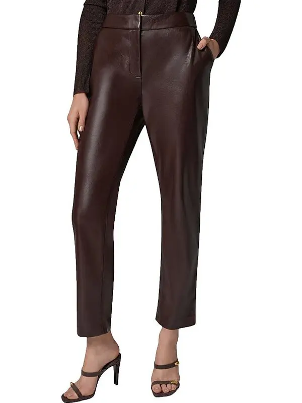 Donna Karan New York Faux Leather Slim Pants - Espresso