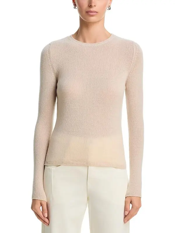Eleventy Crewneck Cashmere Long Sleeve Sweater - Sand