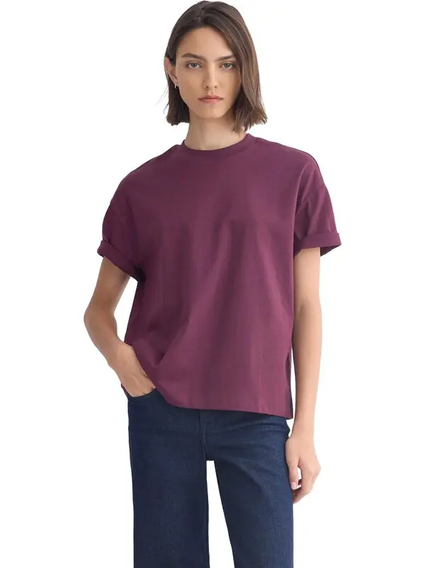 Everlane Forever Jersey Oversized Tshirt - Deep Plum