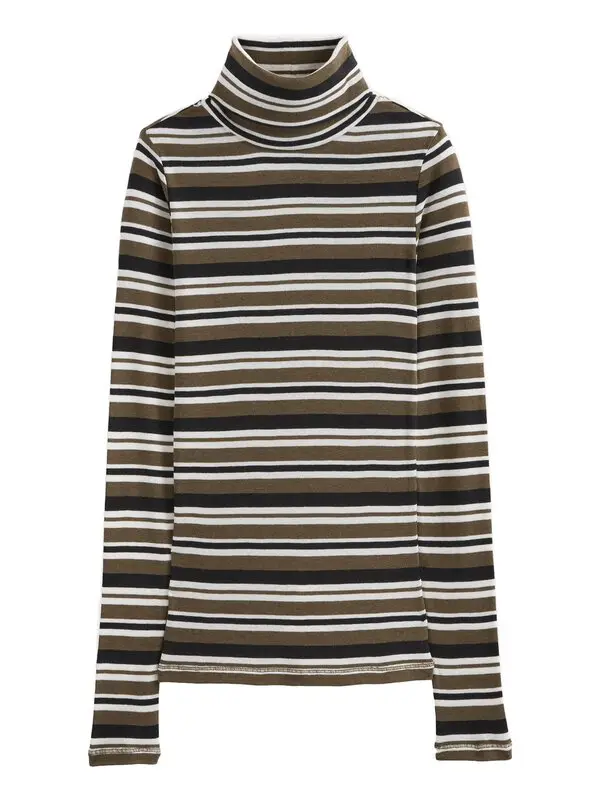 Everlane Tissue Long-sleeve Turtleneck - Beech/bone