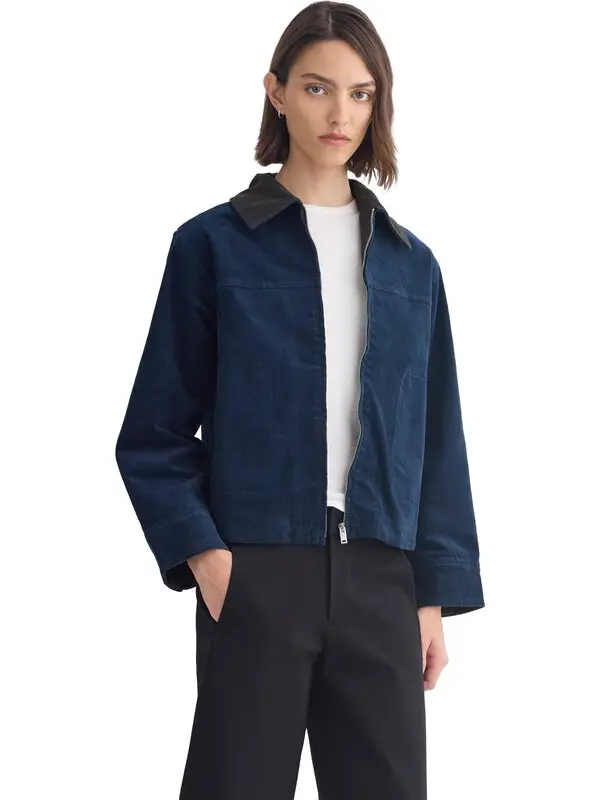 Everlane Stretch Corduroy Zip Jacket - Deep Navy