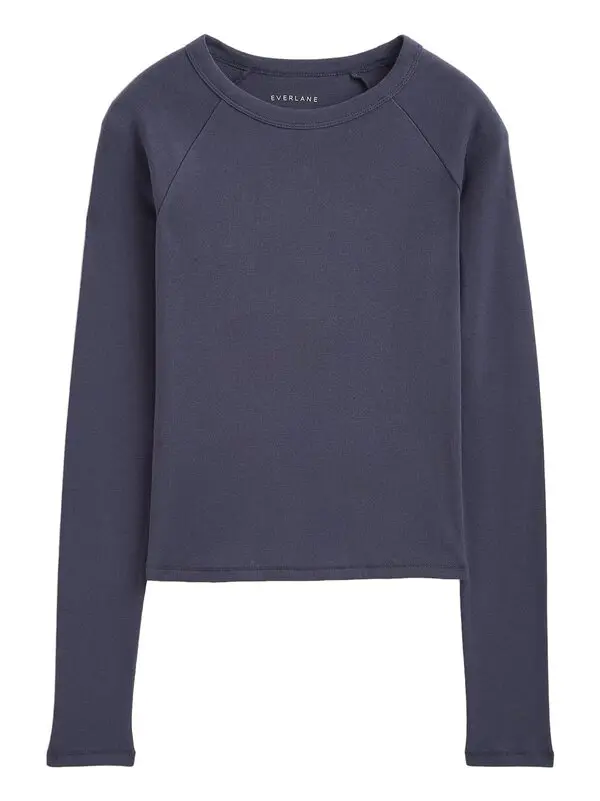 Everlane Retrosoft Cotton Raglan Shirtd Crew - Graystone