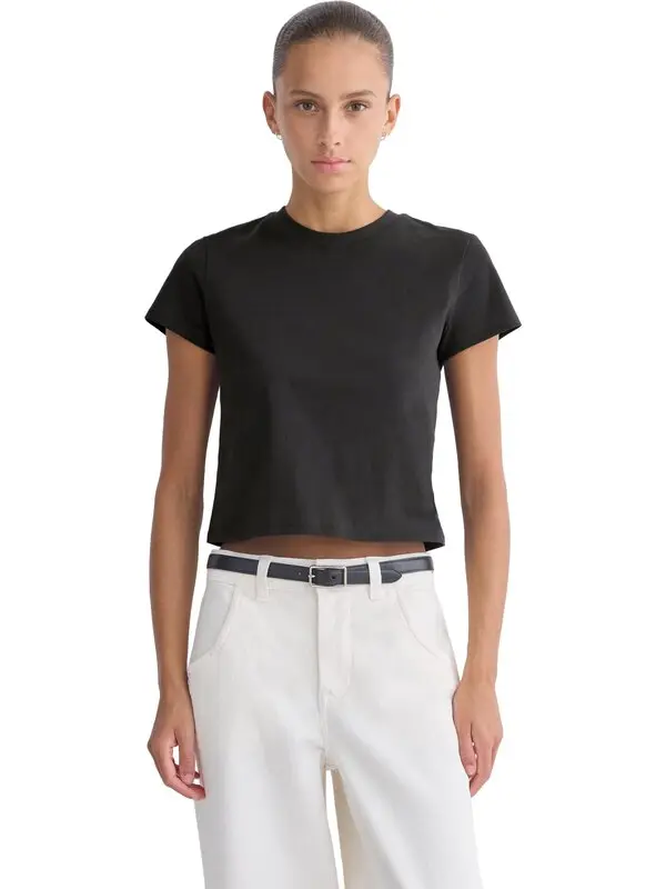 Everlane Forever Jersey Shrunken Crew - Black