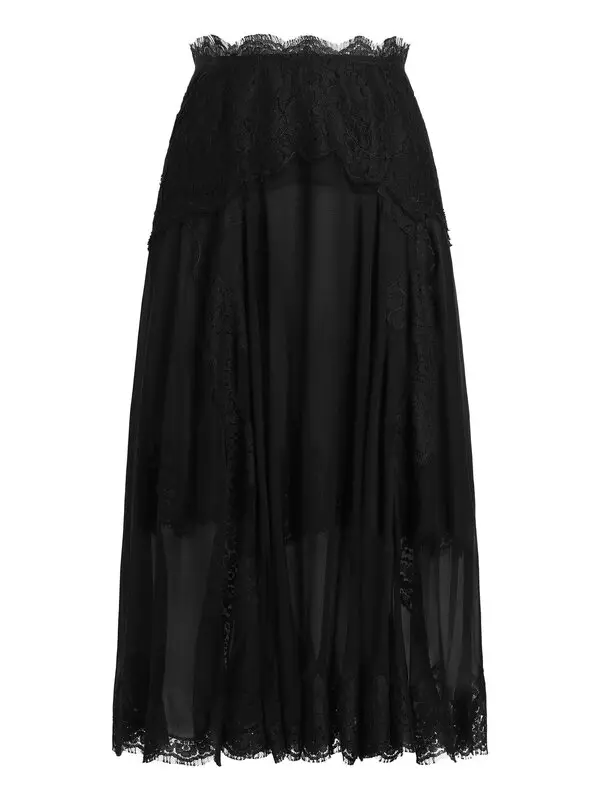 Dolce & Gabbana Chiffon Skirt - Black