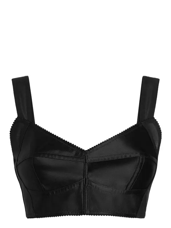 Dolce & Gabbana Satin Bustier Top - Black