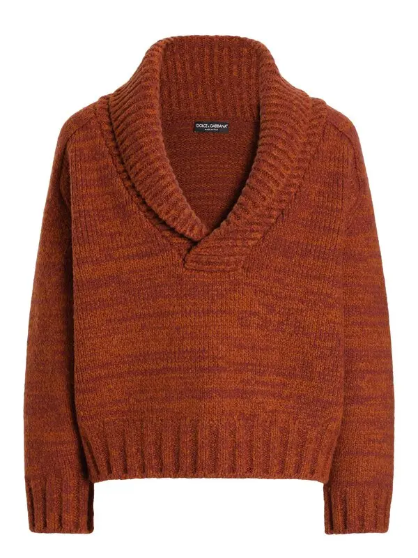 Dolce & Gabbana Wool Mouliné Sweater - Brown