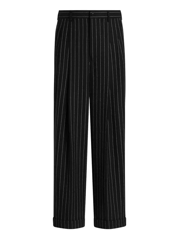 Dolce & Gabbana Pinstripe Virgin Wool Trousers - Multicolor