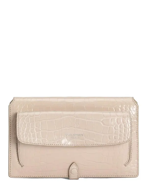 Dolce & Gabbana Alligator Crossbody Minibag - Beige