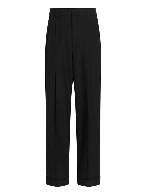 Dolce & Gabbana Wool Jacquard Trousers - Black