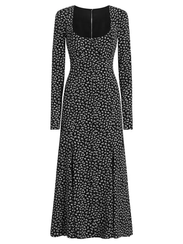 Dolce & Gabbana Leaf-print Charmeuse Dress - Multicolor