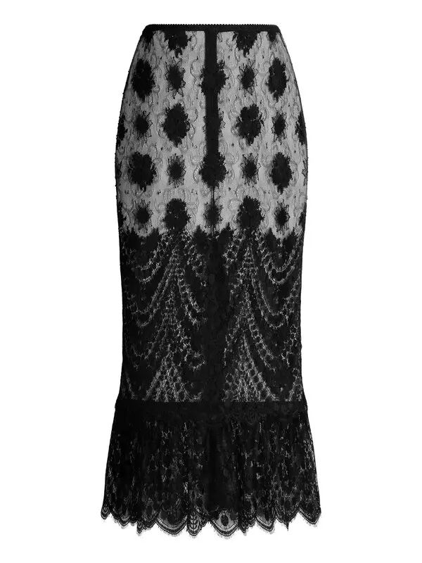 Dolce & Gabbana Chantilly Lace Skirt - Black