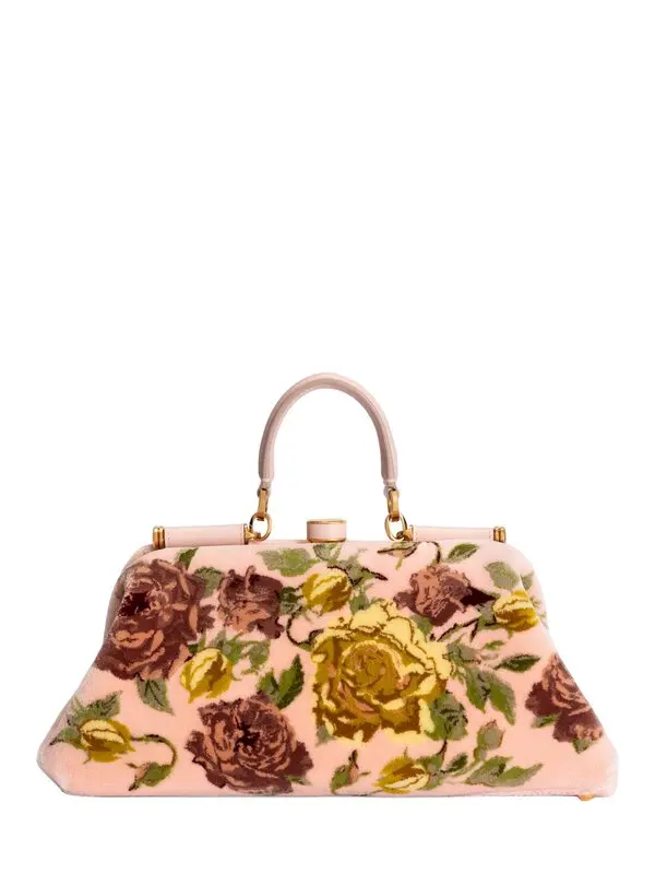 Dolce & Gabbana Medium Grandma Handbag In Velvet Stitch Embroidery - Multicolor