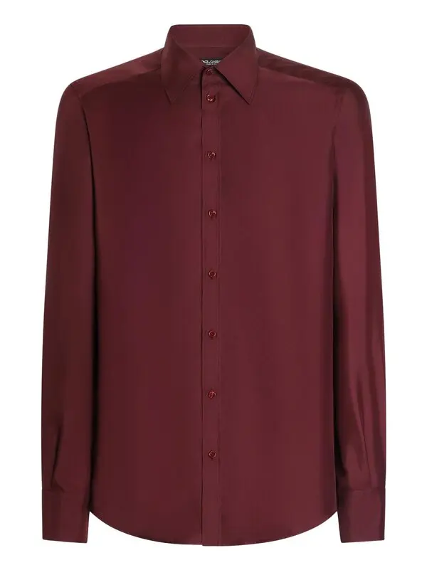 Dolce & Gabbana Silk Twill Martini Shirt - Bordeaux