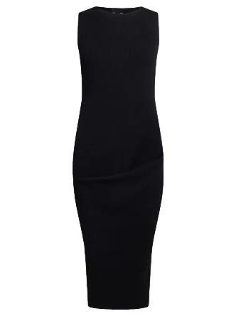 Rick Owens Midi Dress Size Viscose, Polyester - Black