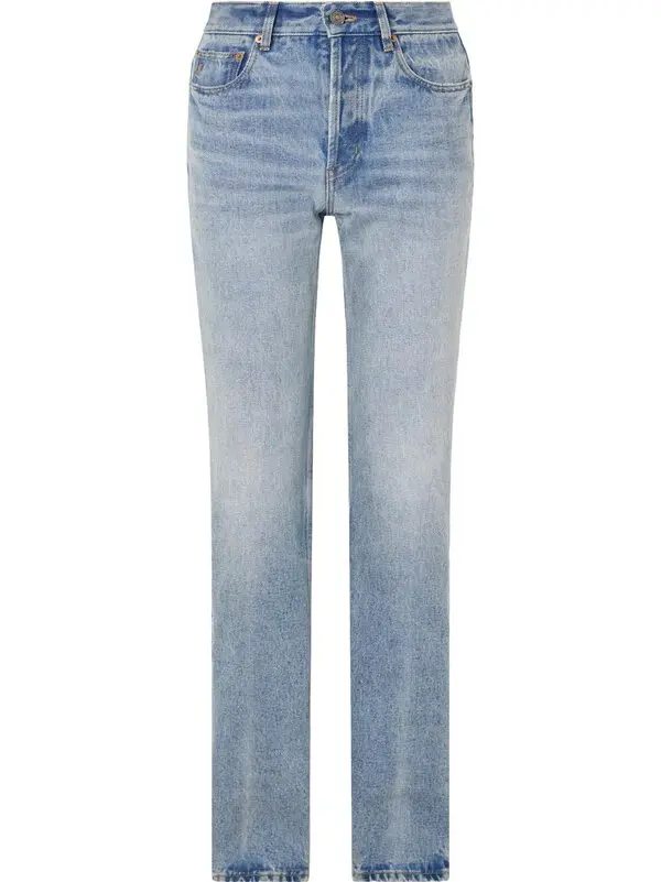 Saint Laurent Nico Mid-rise Straight-leg Jeans - Blue