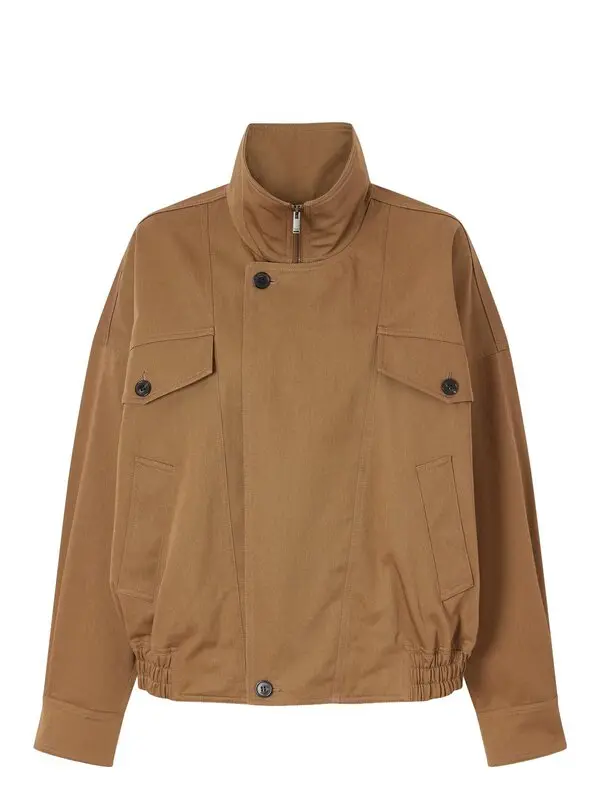 Saint Laurent Cotton-twill Jacket - Brown