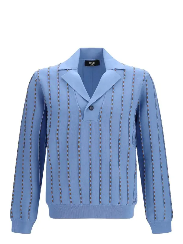 Fendi Trompe-l'œil Selleria Knit Sweater - Blue