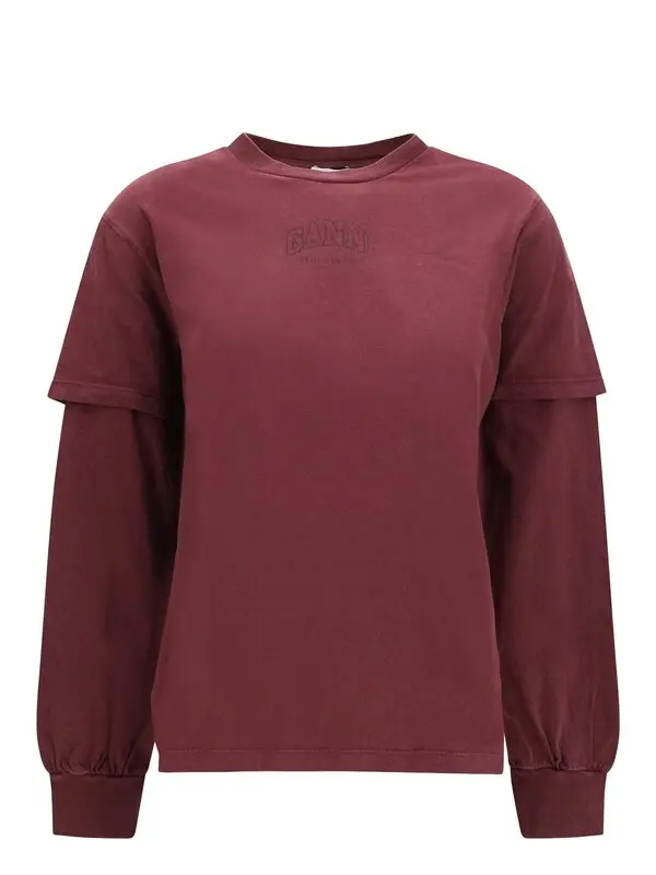 GANNI Future Heavy Jersey Long-sleeve T-shirt - Multicolor