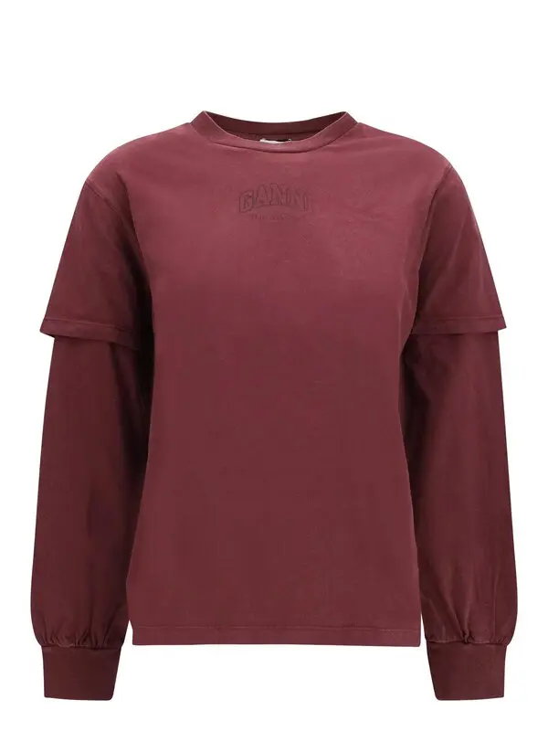 GANNI Future Heavy Jersey Long-sleeve T-shirt - Multicolor