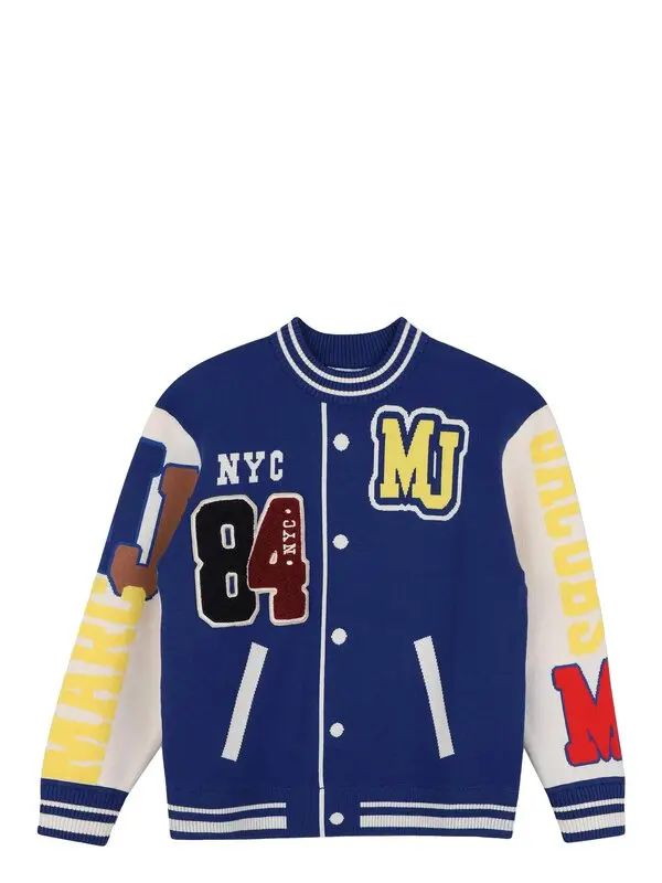 Marc Jacobs The Trompe L'oeil Varsity Sweater In Size - Blue