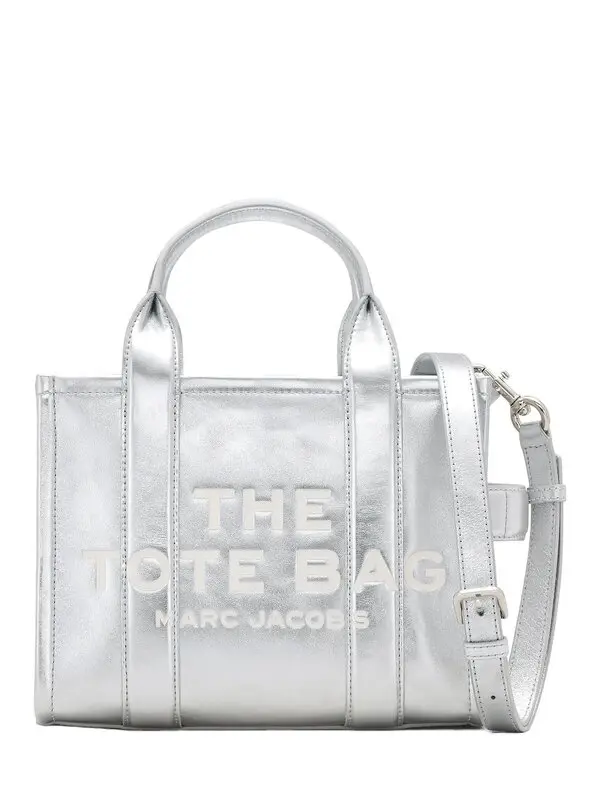 Marc Jacobs The Metallic Leather Small Tote Bag - Metallic Silver