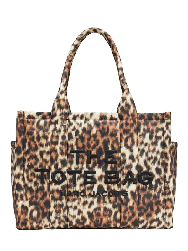 Marc Jacobs Large Tote Bag In Leopard Puffy Nylon - Brown Multi