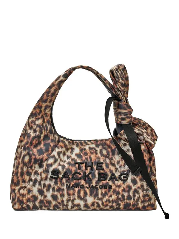 Marc Jacobs Bow Sack Bag In Leopard Nylon - Brown Multi