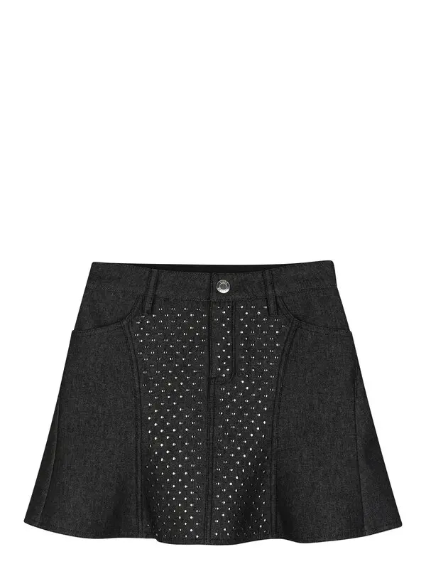Marc Jacobs The Studded Denim Skirt In Size - Black