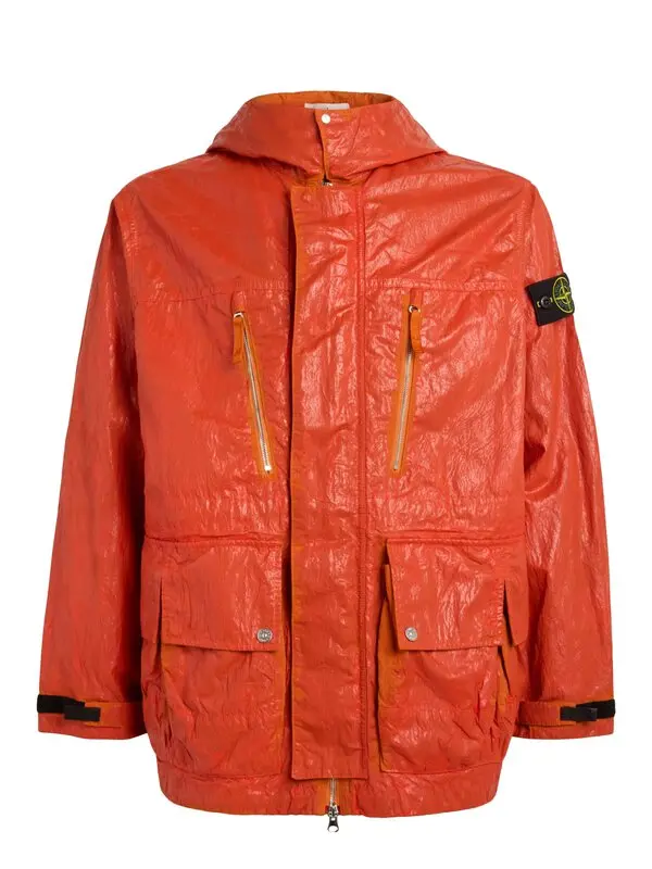 Stone Island Slick Nylon Tela Jacket - Orange
