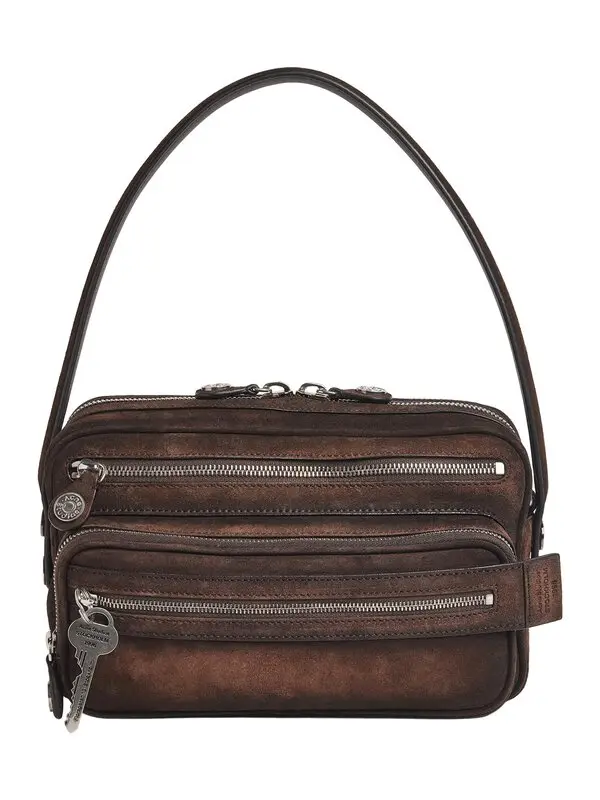 Acne Studios Waxed Leather Camero Party Shoulder Bag - Brown