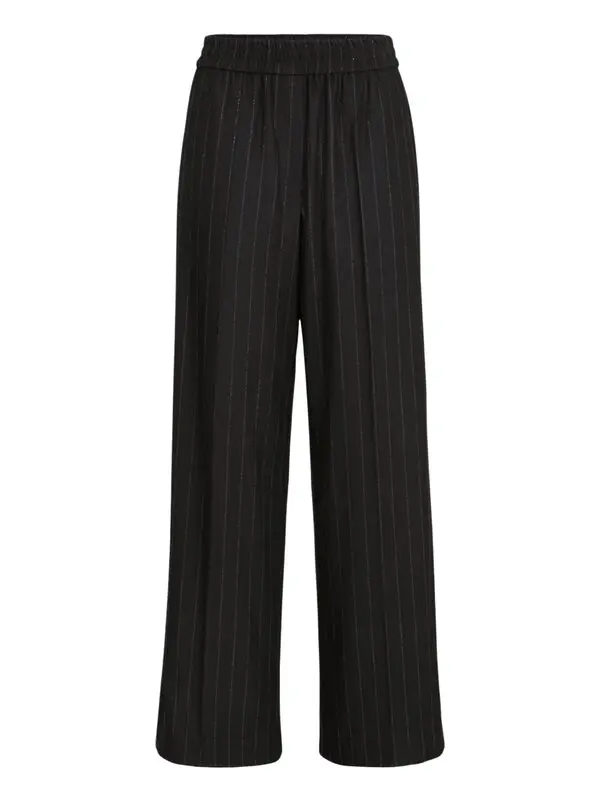 Brunello Cucinelli Virgin Wool-blend Pinstripe Trousers - Blue