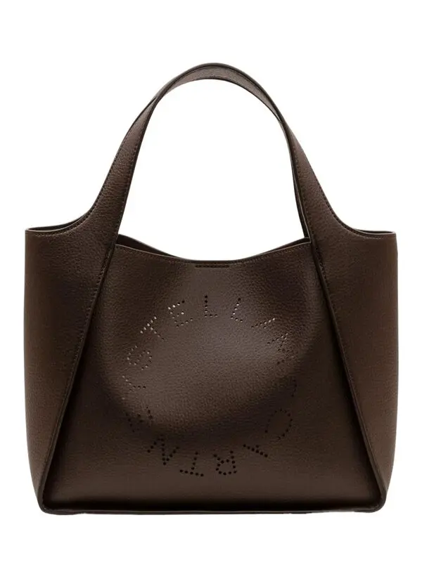 Stella McCartney Logo Perforated Shoulder Bag - Brown