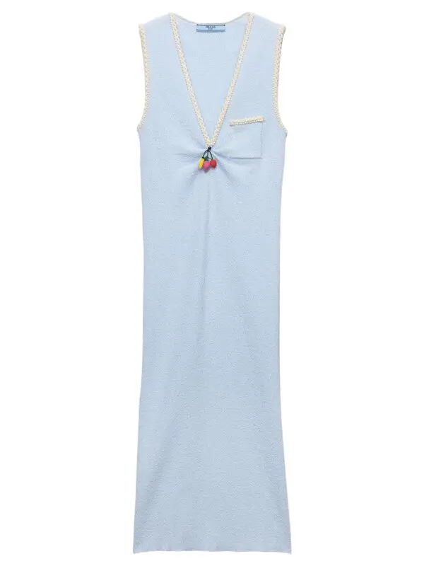 Prada Cotton Bouclé Dress - Sky-blue