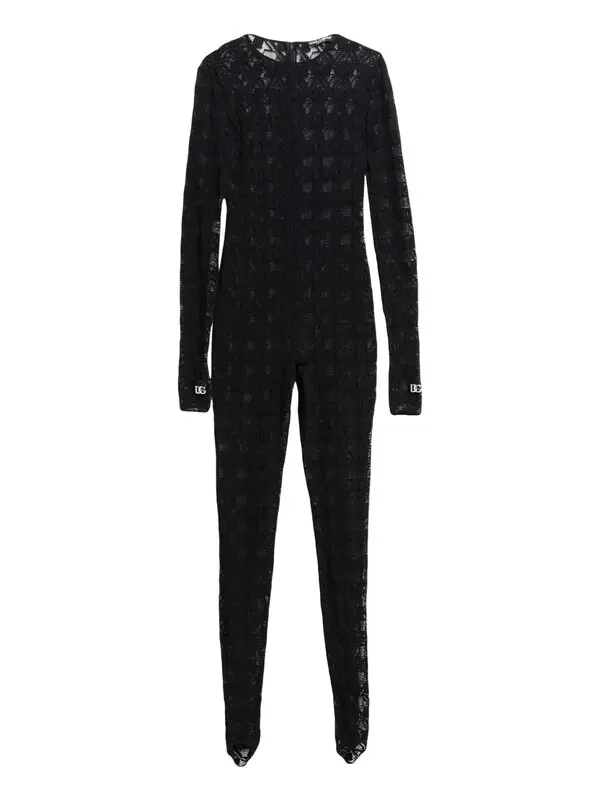 Dolce & Gabbana Solid Color Lace Bodysuit - Black