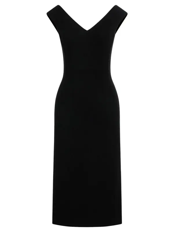 Dolce & Gabbana Sleeveless Solid-colored V-neck Dress - Black