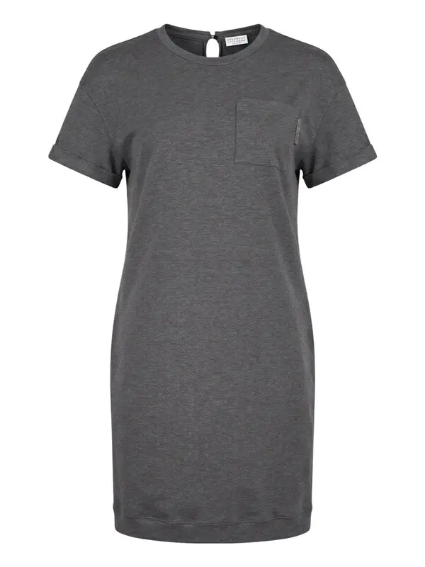 Brunello Cucinelli Solid Color T-shirt Dress - Grey