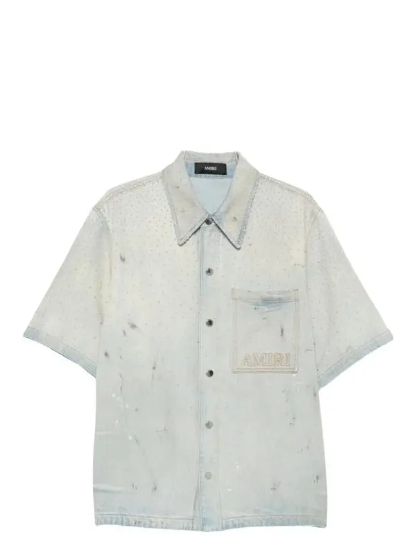 Amiri Crystal-embellished Logo-patch Shirt - No
