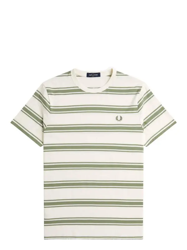Fred Perry Horizontal Stripe Crew Neck Shortsleeve Tshirt - No