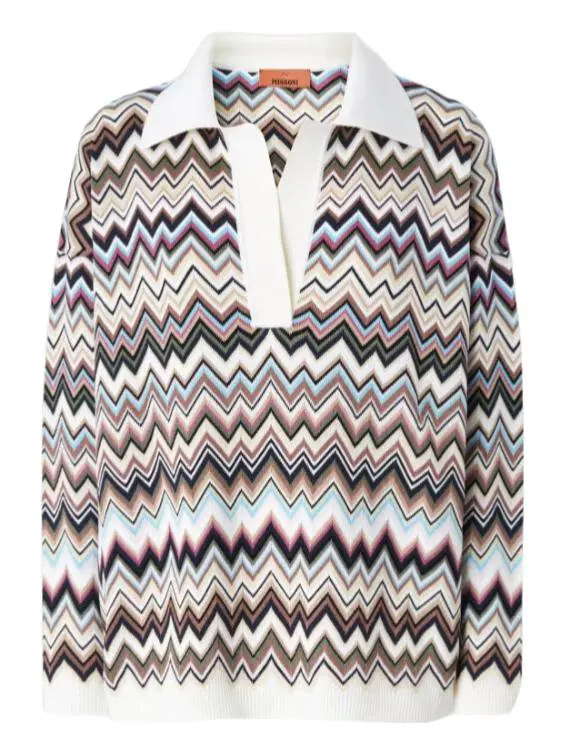 Missoni Oversized Zig Zag Polo Shirt - Multi-color
