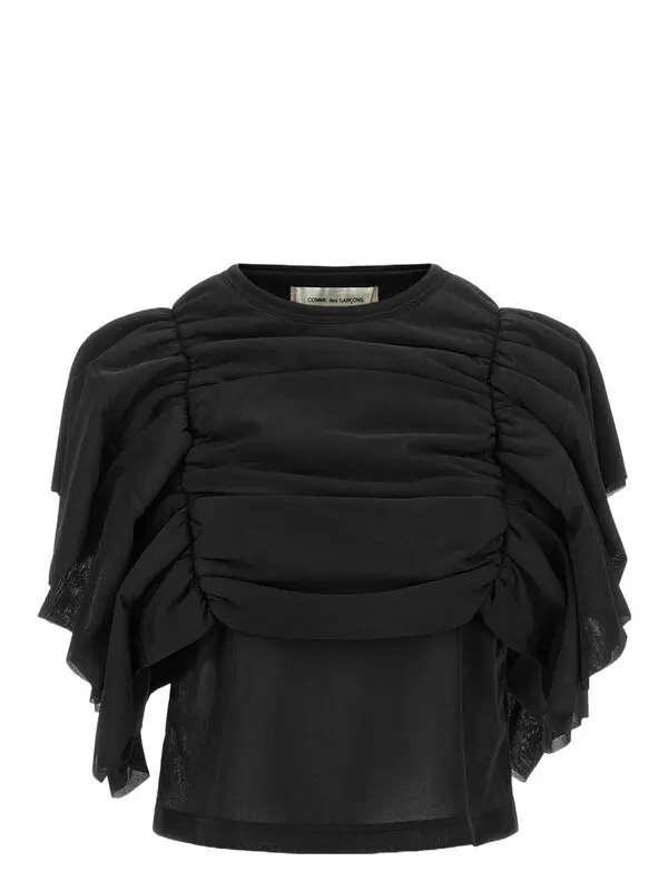 Comme Des Garçons Layered Pleated Top - Black