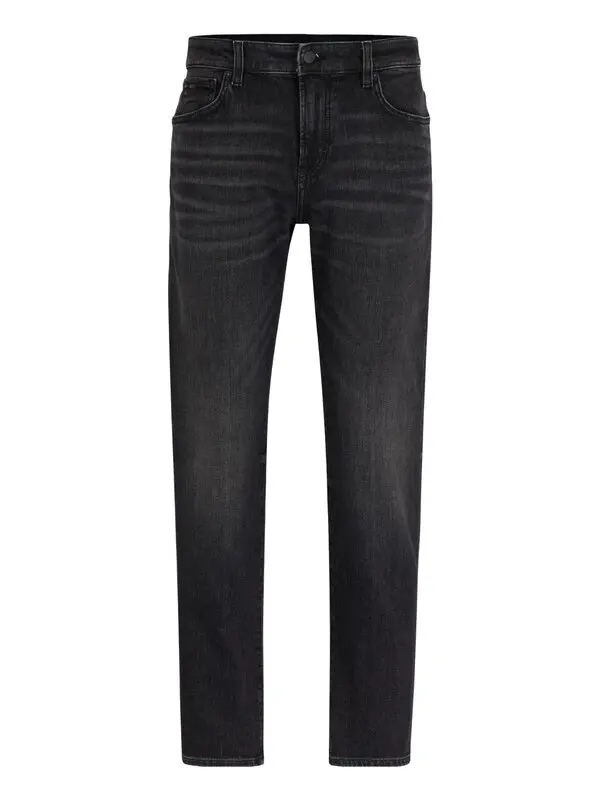 Hugo Boss Washed Straightleg Jeans - Black