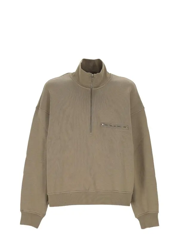 AGOLDE Halfzip Standcollar Sweatshirt - Khaki