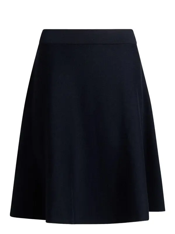 Max Mara Wool Knit Umbrella Skirt - Blue